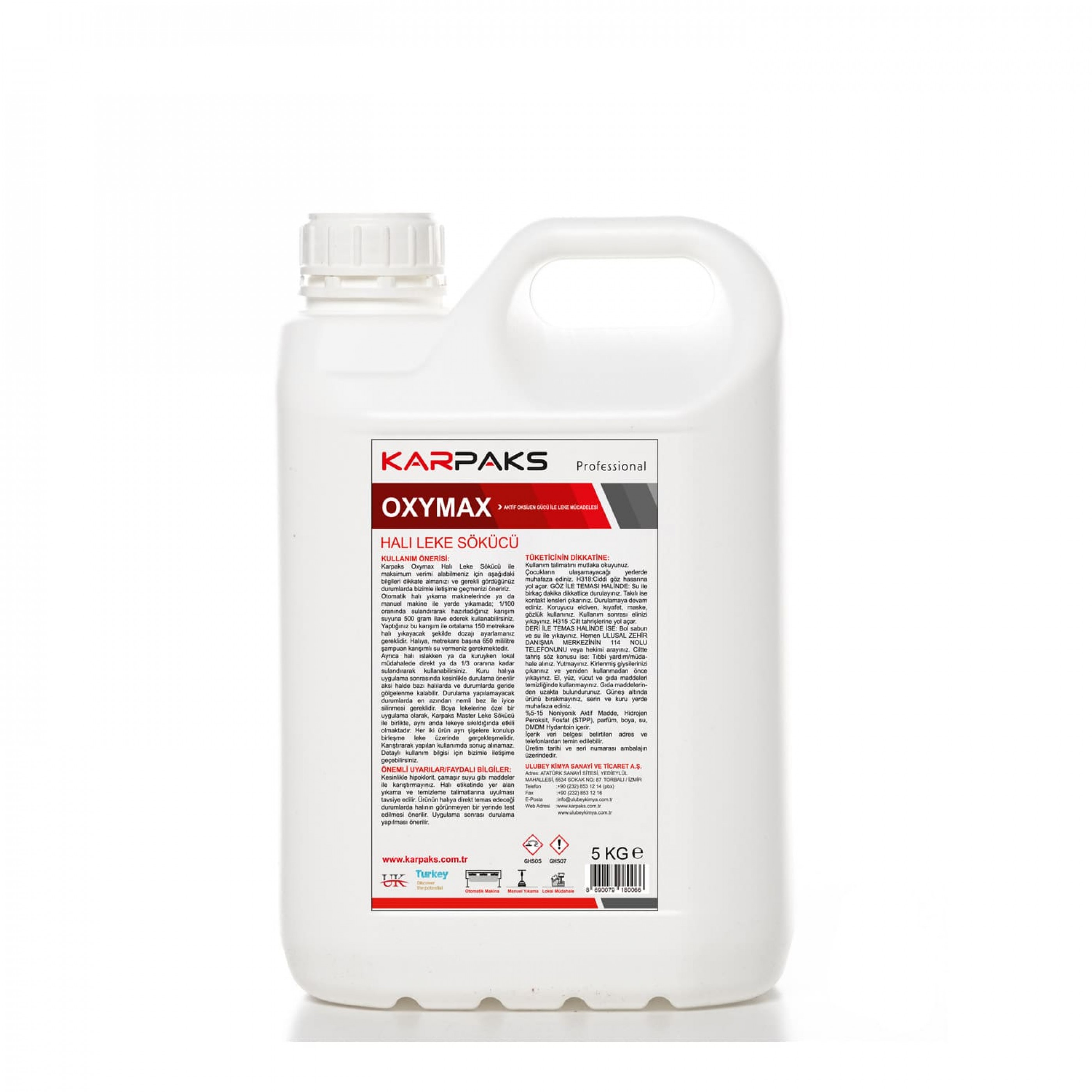 Karpaks Oxymax Halı Leke Sökücü 20 Kg özellikleri ve fiyatı